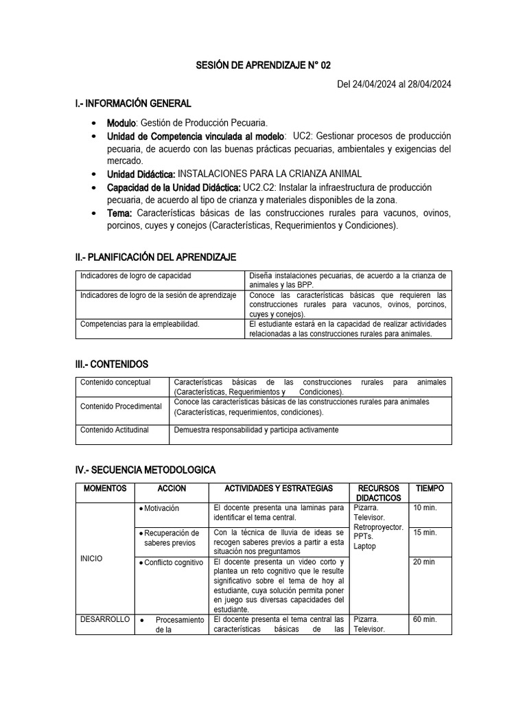 SESIÓN para Clase Maestro JCP 2024 | PDF | Evaluación | Aprendizaje