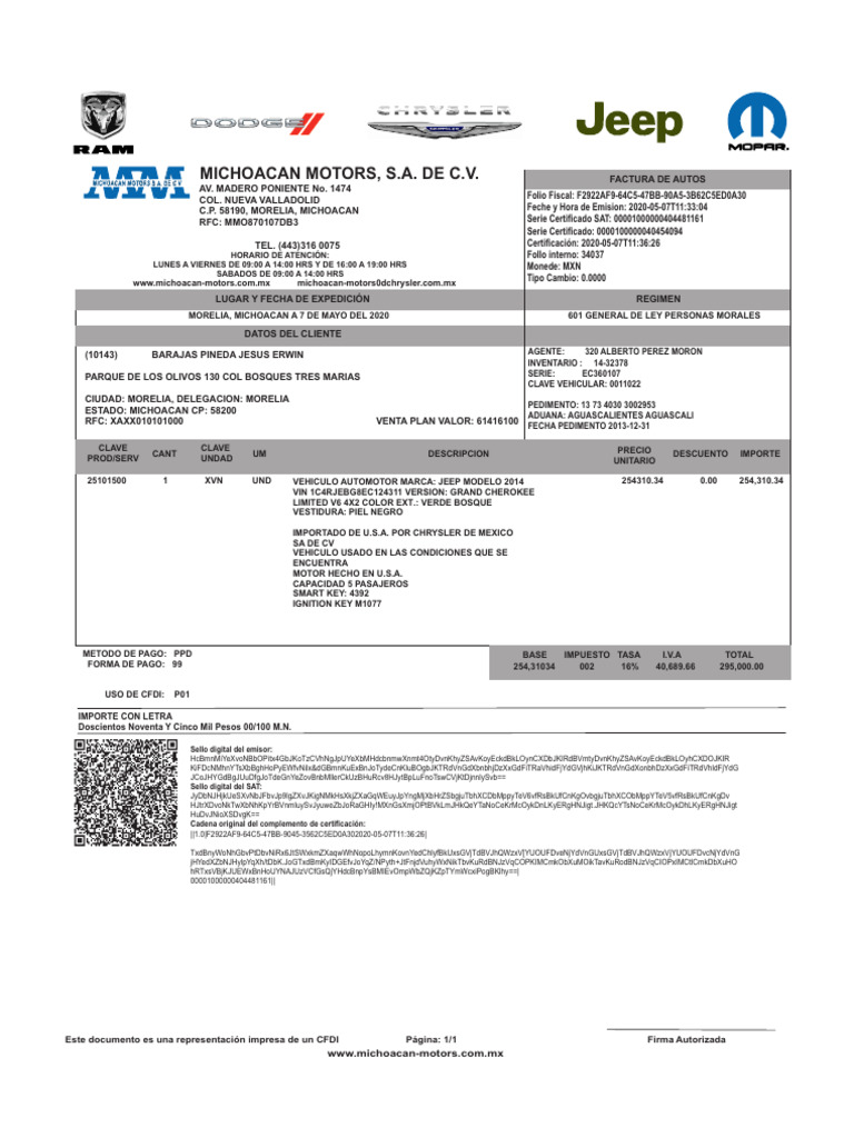 Refactura Dodge 2020 296 Mil 4 | PDF | Vehículos terrestres | todoterreno