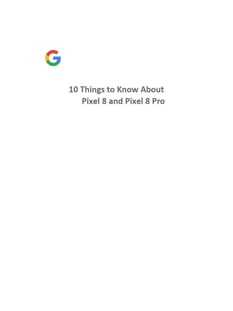 10 Things To Know About Pixel 8 and Pixel 8 Pro | PDF | Pixel | Video