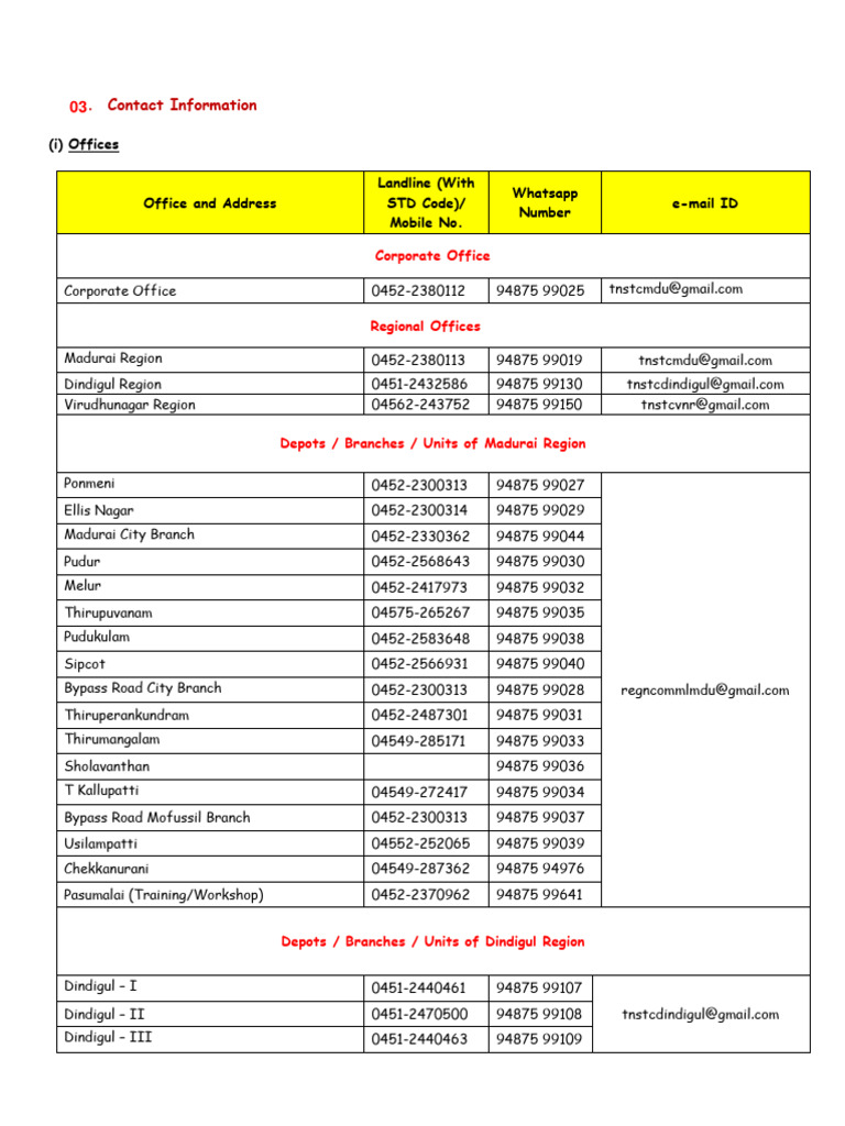 Tnstc Bus Details New | PDF | Telephony | Telecommunications