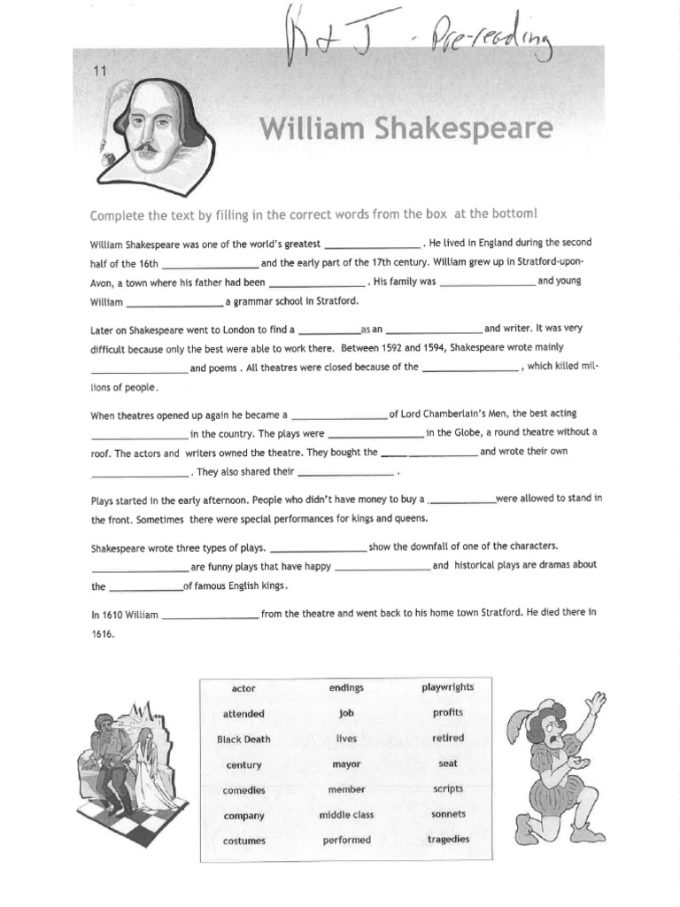 Shakespeare - Reading Materials 2016 | PDF