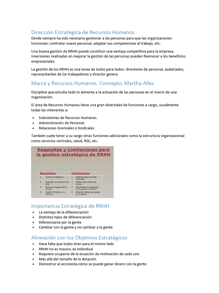 Resumen Dirección Estrategia de RRHH | PDF | Gestión de recursos humanos | Salario