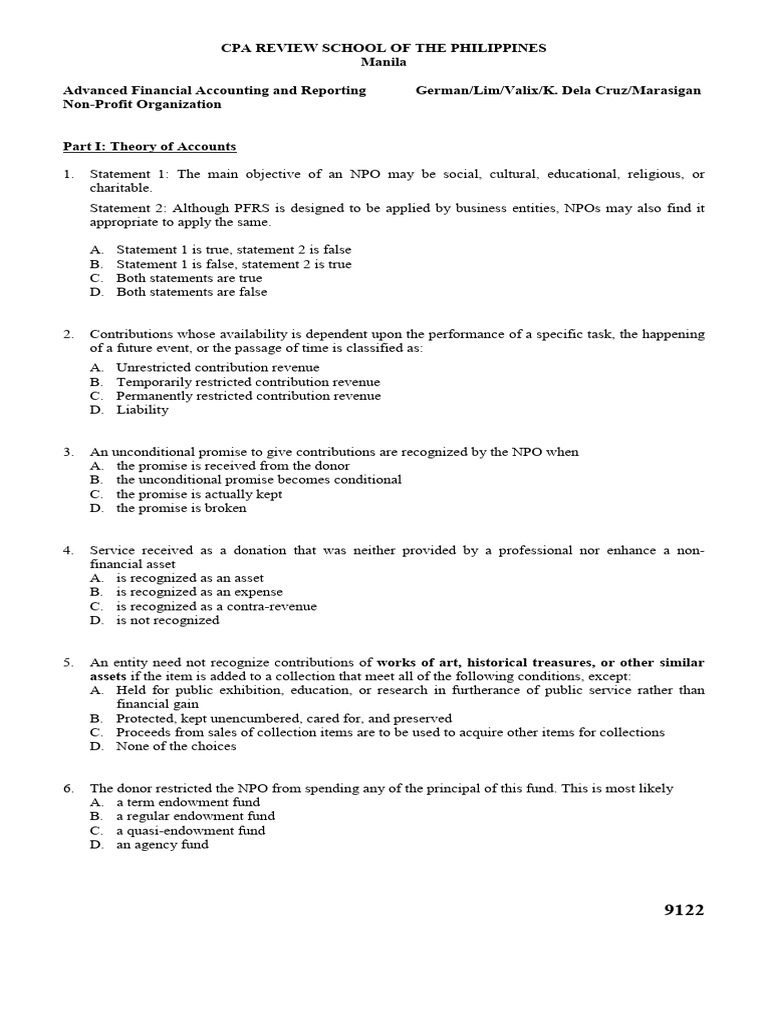 NPO Financial Accounting Principles | PDF | Nonprofit Organization ...