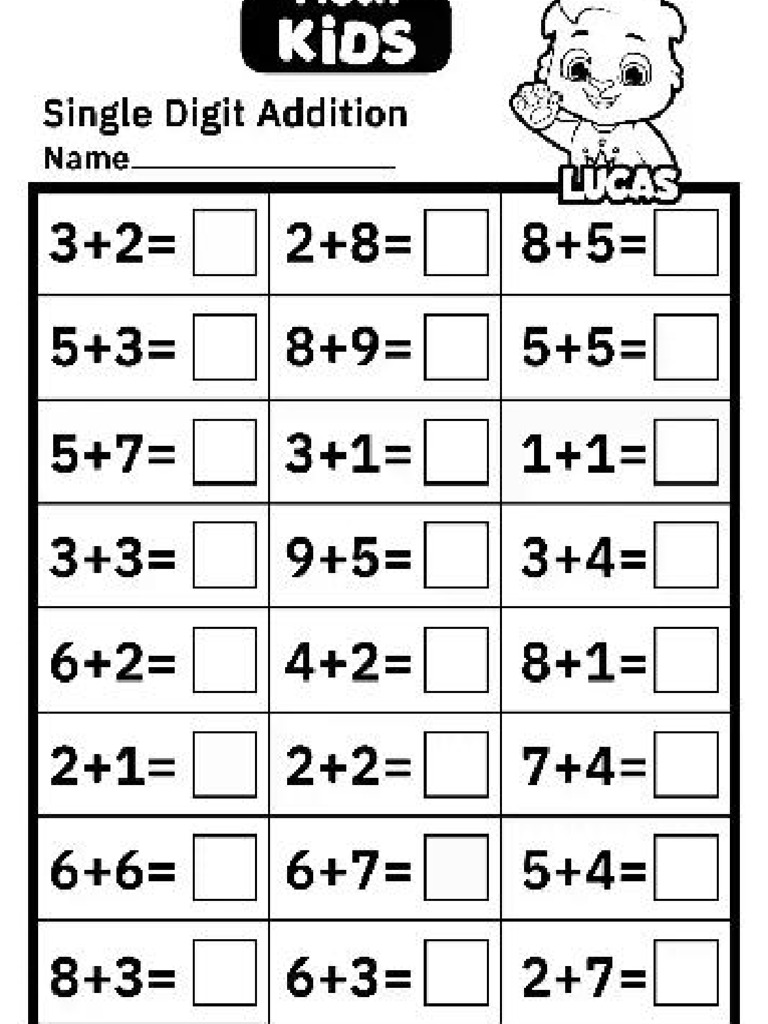 Math Kids - Add, Subtract, Count, and Learn Worksheet | PDF