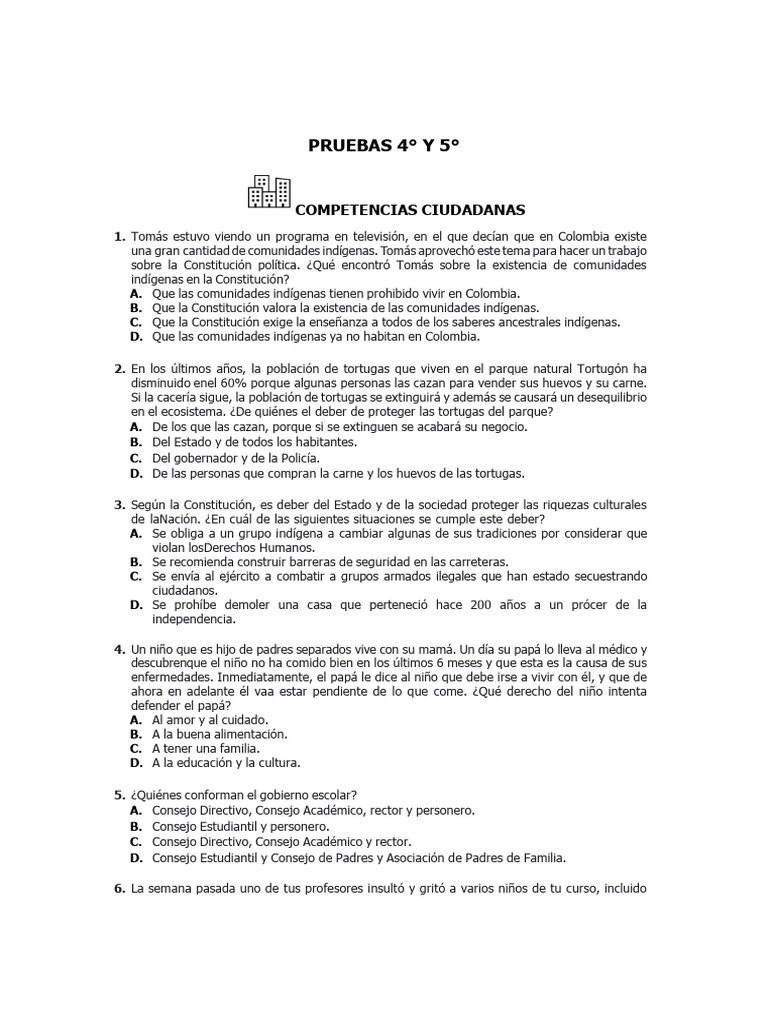 PRUEBAS 4 Y 5 | PDF | Agua | Enseñando