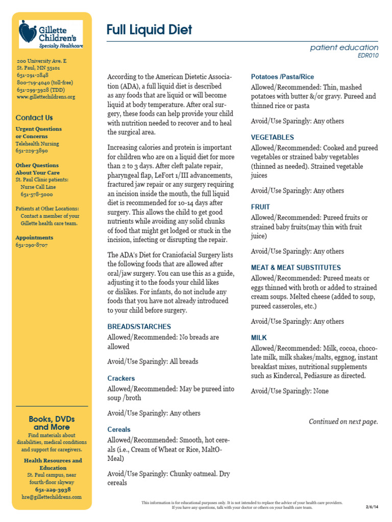 Reference - Full Luquid Diet | PDF | Cream | Soup