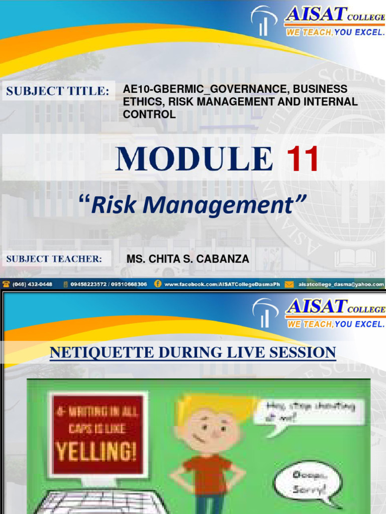 CSC Ae10 Gbermic Module 11 | PDF | Risk Management | Risk