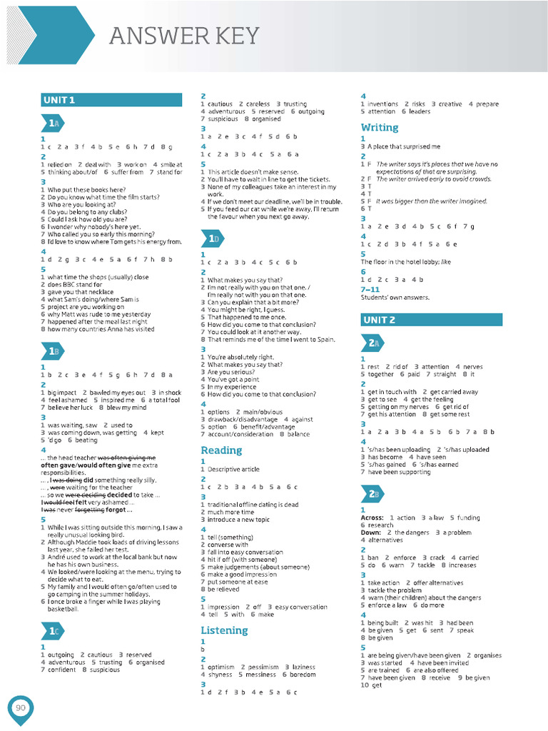 Roadmap b2 Answer | PDF