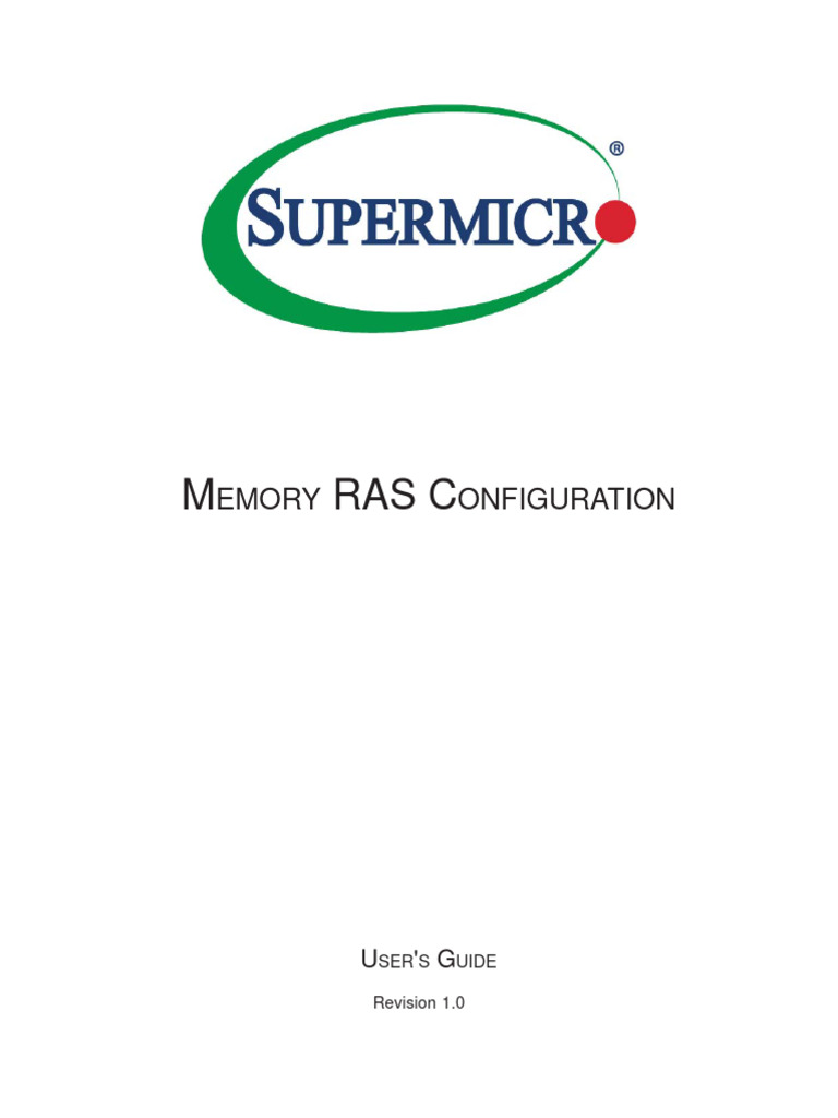 Memory RAS Configuration User Guide | PDF | Error Detection And Correction | Dynamic Random ...