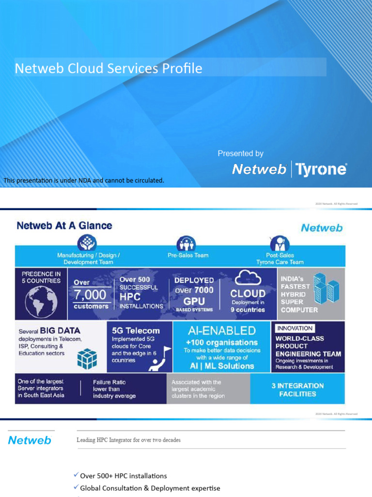 Netweb HPC Profile - Cloud Services | PDF | Cloud Computing | Supercomputer