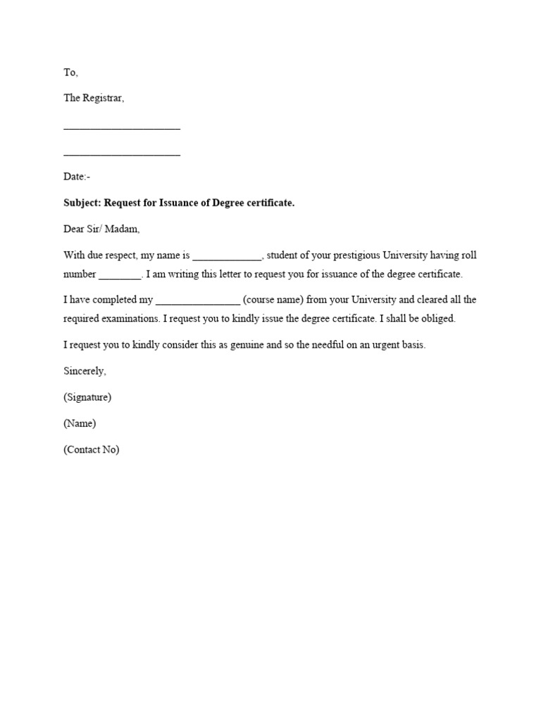 Letter For Issuance of Certificate | PDF | Career & Growth | Law