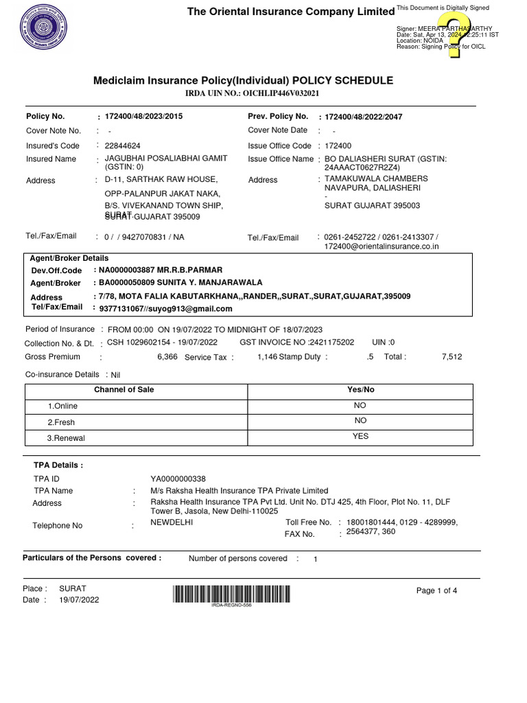 Insurance Policy | PDF | Insurance | Financial Services