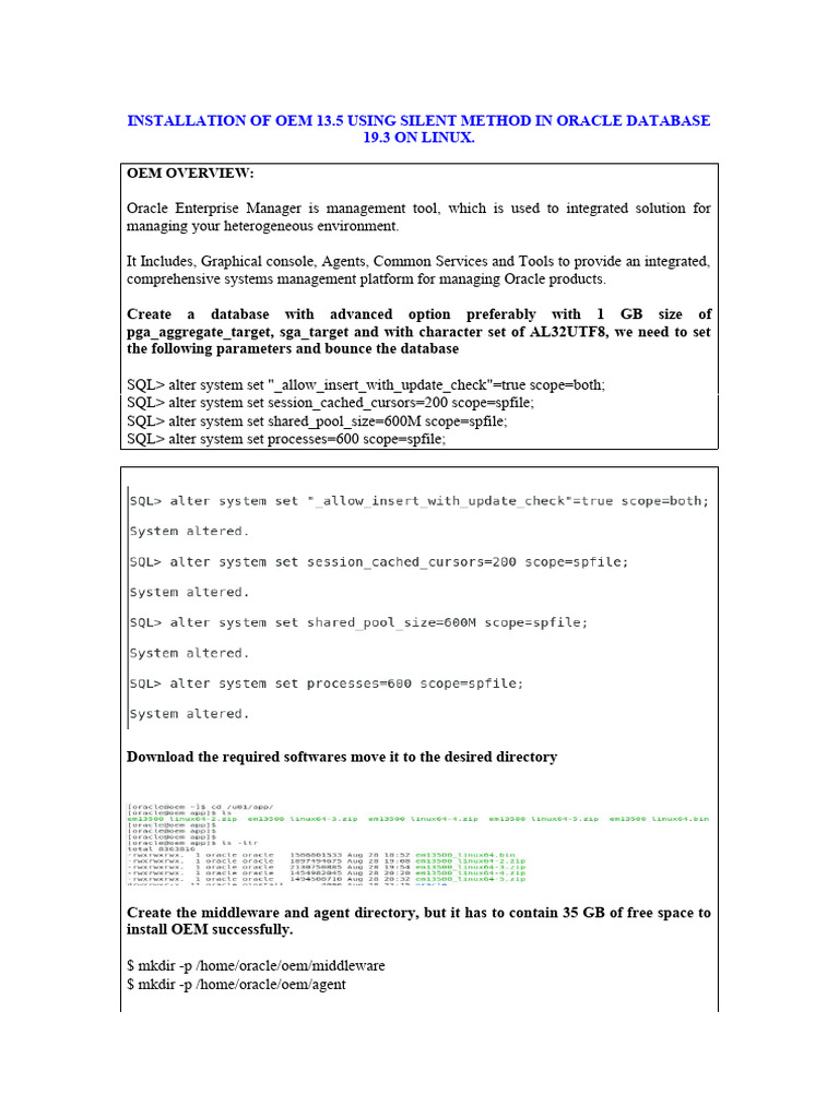 oem 13.5 installation using silent method | PDF | Oracle Corporation | Application Software
