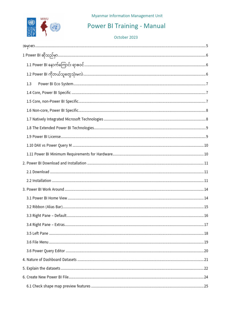 PowerBI-User Manual Burmese | PDF