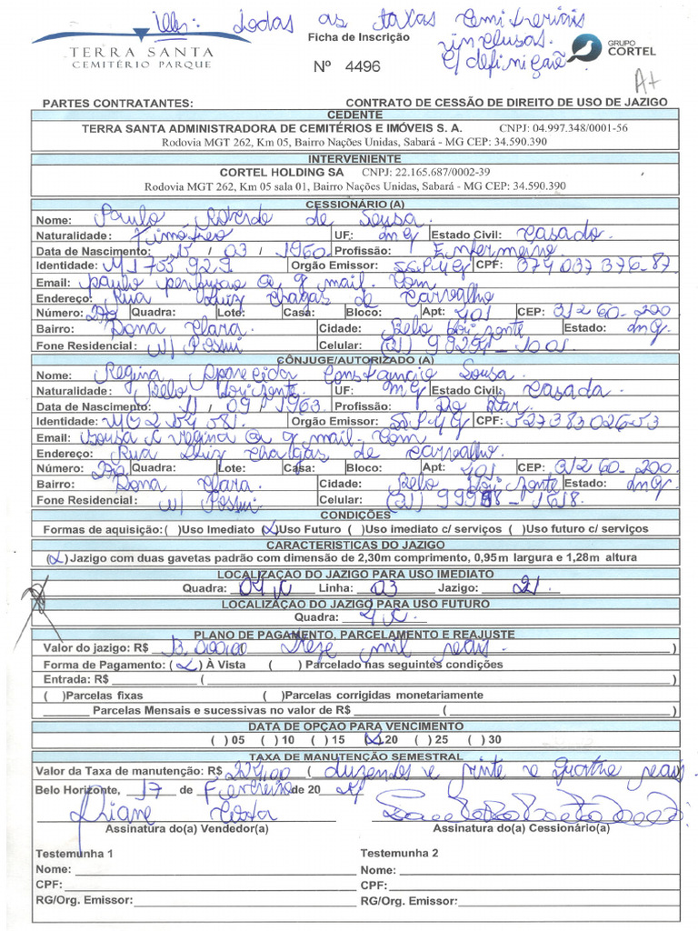 Contrato - Paulo Roberto de Sousa | PDF Contrato - Paulo Roberto de Sousa | PDF