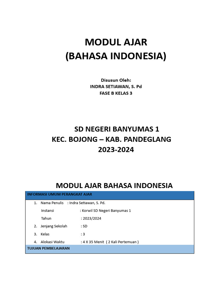 Modul Ajar HJ - Maryana 2024-PMM | PDF
