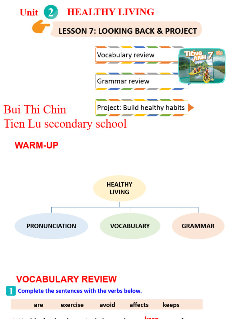 Unit 2 Health Lesson 7 Looking back project | PDF | Linguistics | Languages
