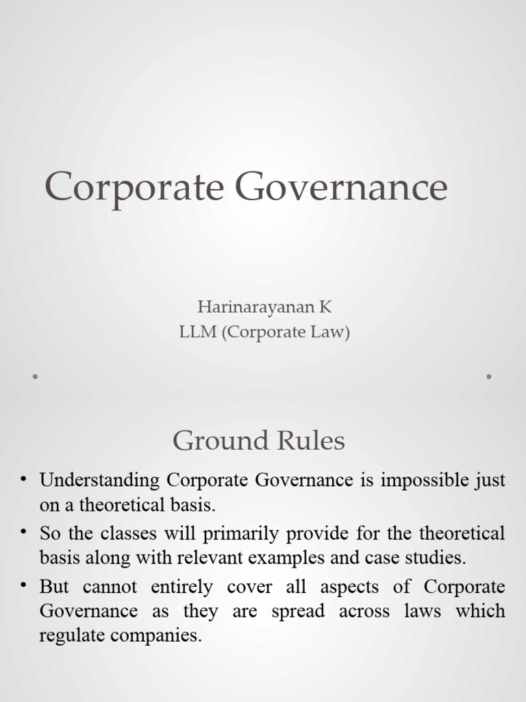 Corporate Governance - Basics | PDF | Governance | Stakeholder (Corporate)