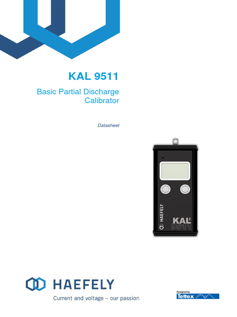 KAL 9511 - Basic Partial Discharge Calibrator - HAEFELY - Datasheet ...
