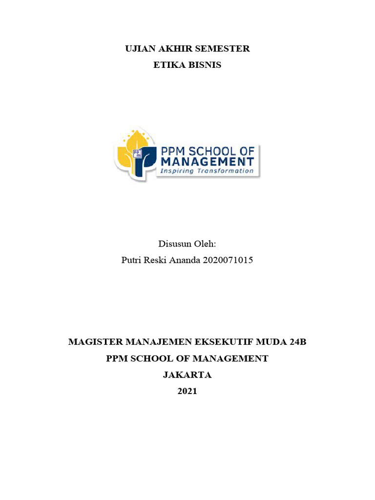 UAS Etika Bisnis - EM 24 B - Putri Reski Ananda | PDF