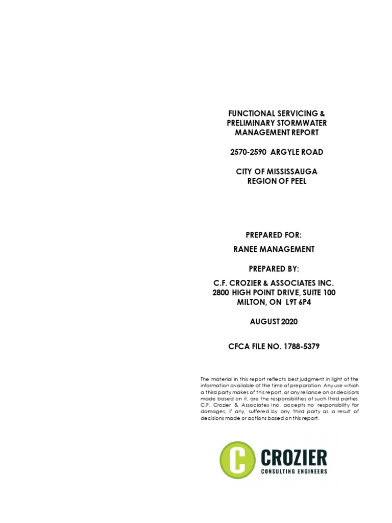 Functional Servicing & Stormwater Report | PDF | Storm Drain | Stormwater