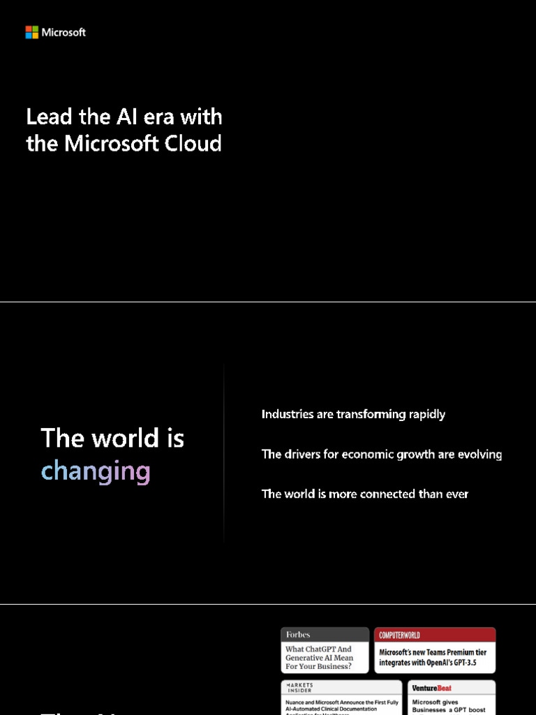 Full Pitch Deck Lead The AI Era With MS Cloud TO FIELD | PDF | Microsoft Azure | Artificial ...