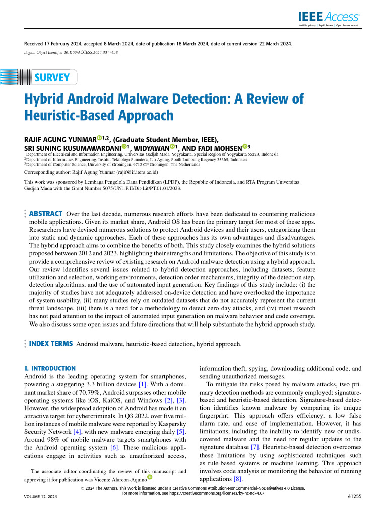Hybrid Android Malware Detection A Review of Heuristic-Based Approach ...