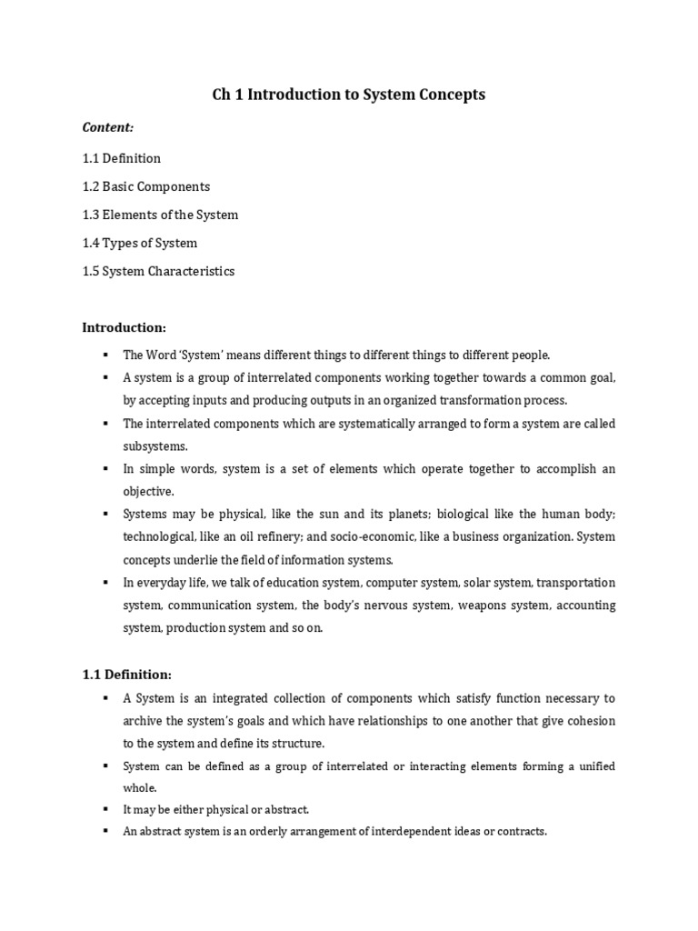 CH 1 Introduction of System | PDF | System | Information