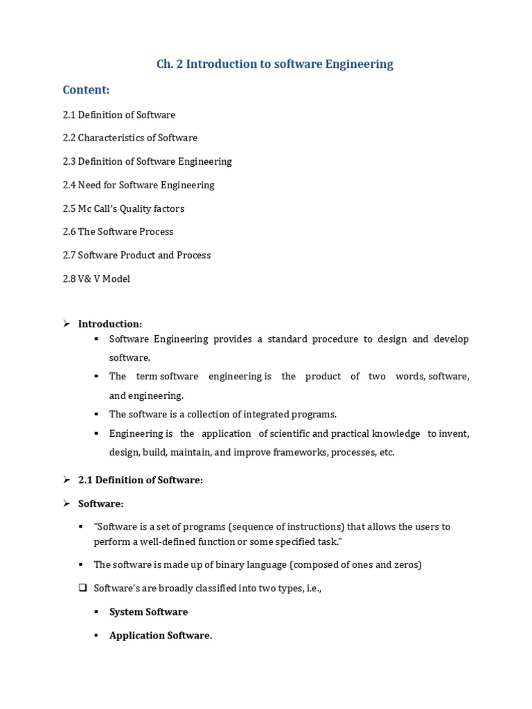 CH 2 Introduction To Software Engineering | PDF | Software Testing ...