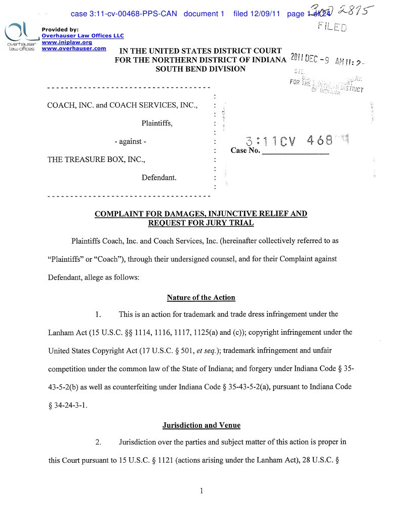 Coach Inc Complaint | PDF