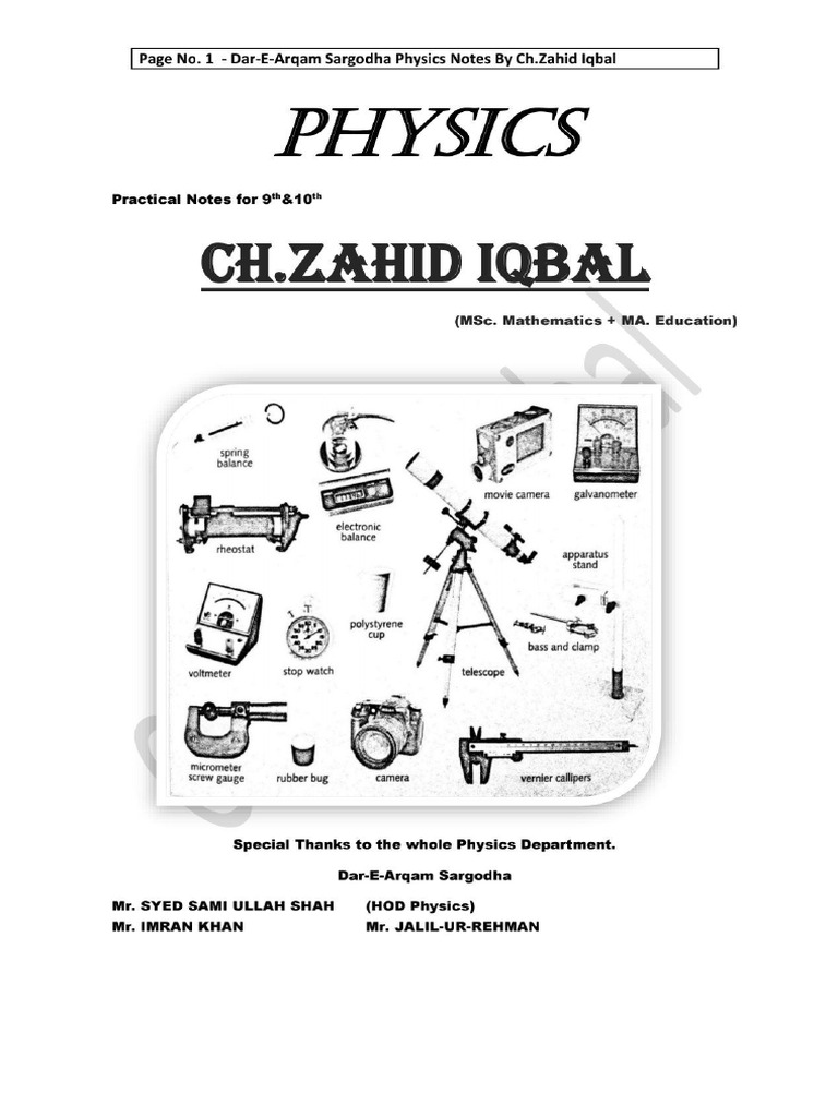 10th Physics Practical Notes | PDF