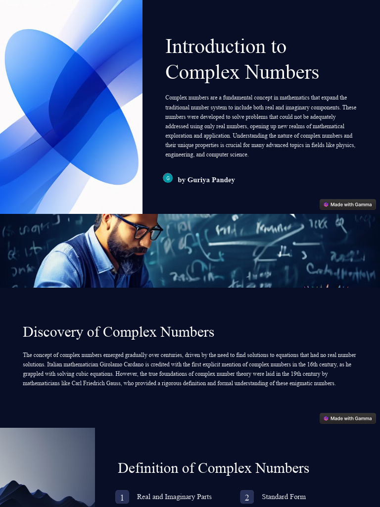 Introduction To Complex Numbers | PDF | Complex Number | Numbers