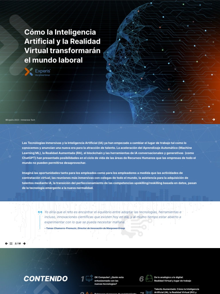 Como La Inteligencia Artificial y La Realidad Virtual Transformaran El Mundo Laboral | PDF ...