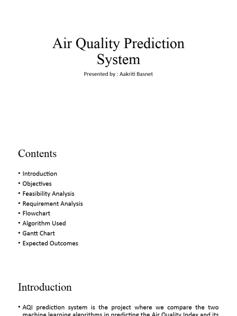 Air Quality Prediction System | PDF | Machine Learning | Prediction