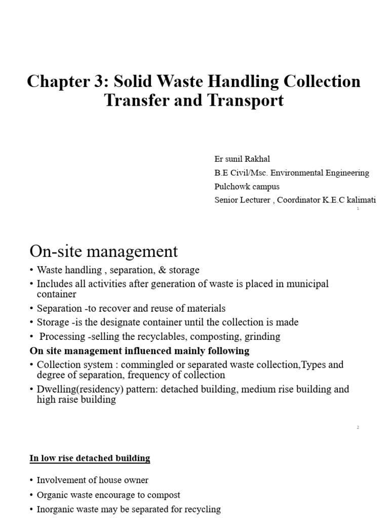 Solid Waste Collection Systems Overview | PDF | Waste | Waste Management