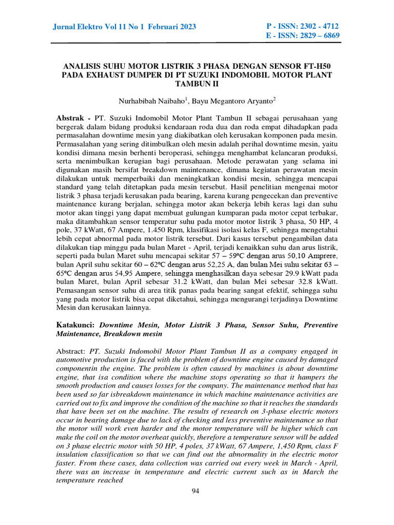 Jurnal Elektro Vol 11 No 1 Februari 2023 P - ISSN: 2302 - 4712 E - ISSN: 2829 - 6869 | PDF