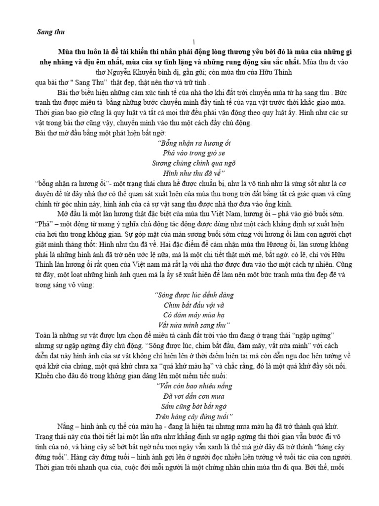Sang Thu | PDF