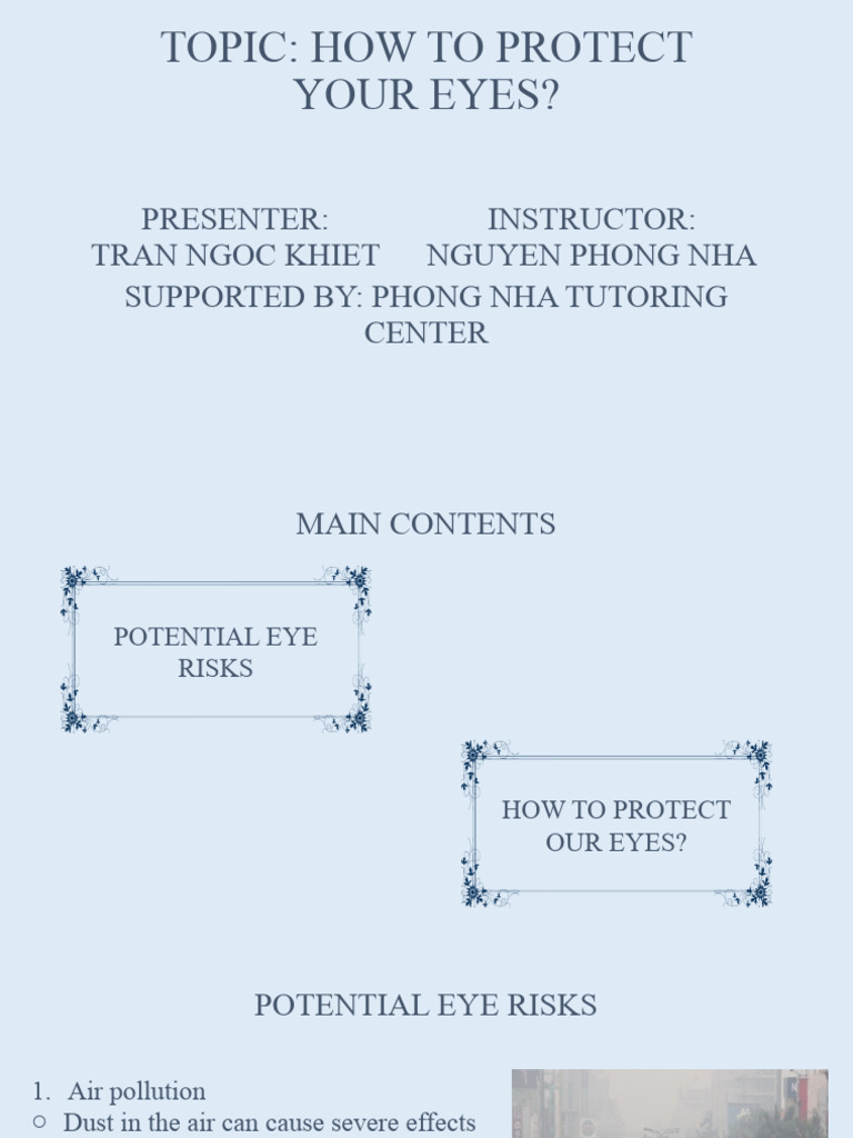 How To Protect Our Eyes | PDF | Eye | Human Eye
