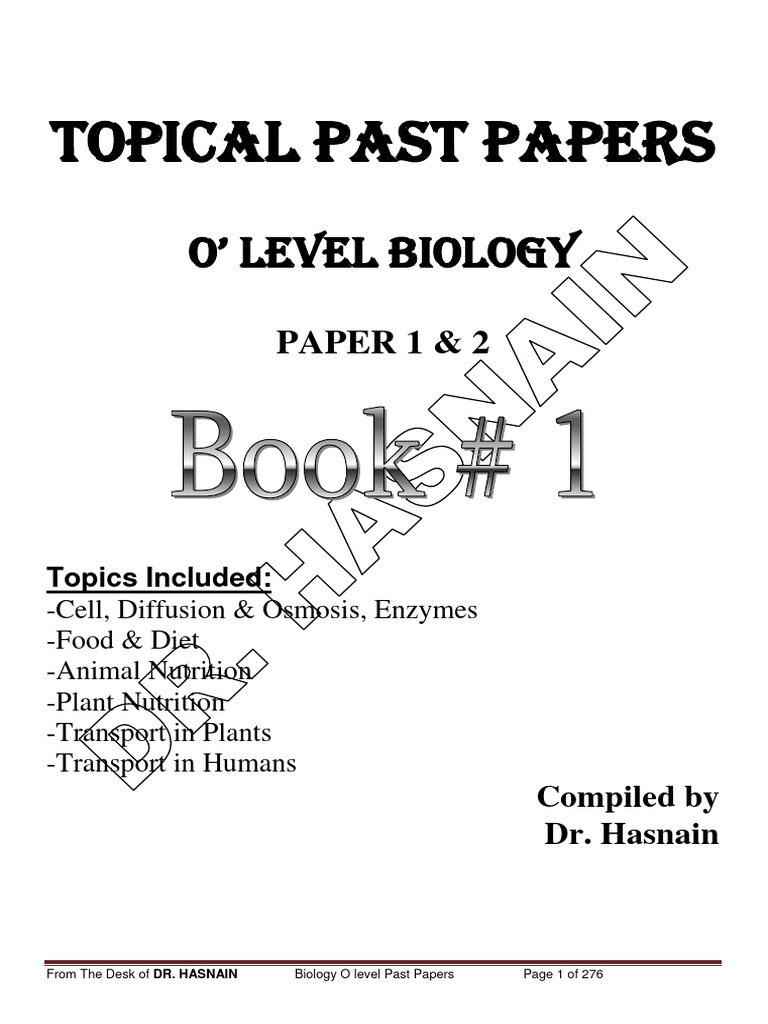 O Level Book 1 2018 Updated | PDF | Osmosis | Cell (Biology)