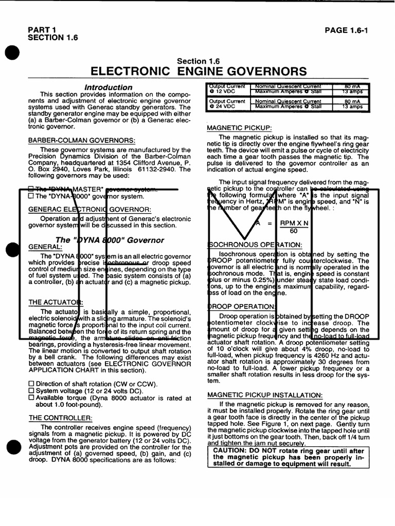 Generac Electronic Governor | PDF