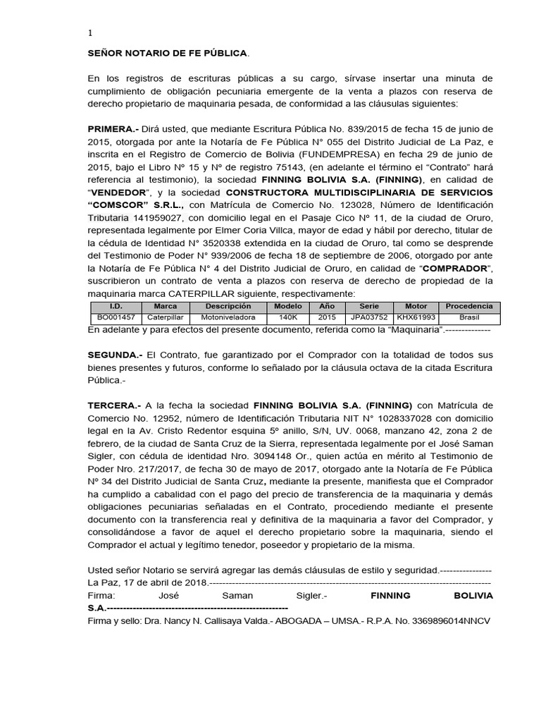 Cumplimiento de Obligacion Pecuniaria | PDF | Documento de identidad ...