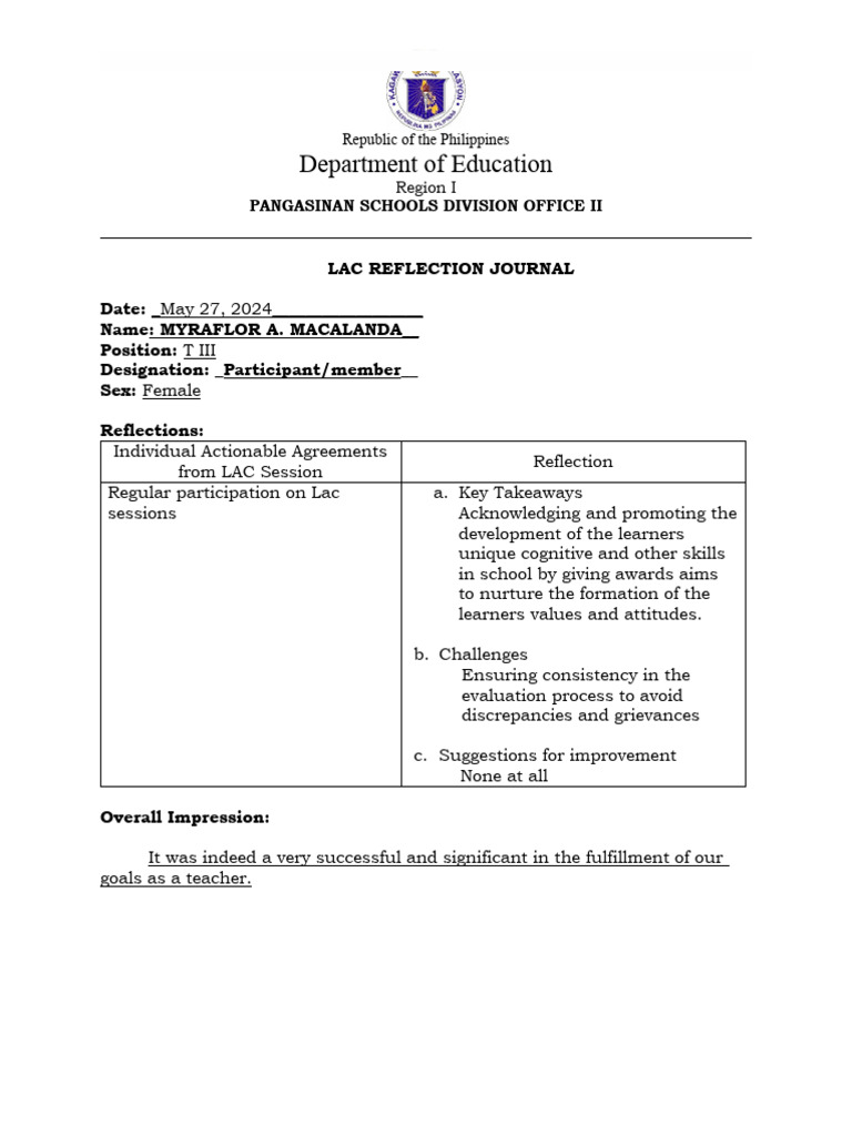 4 LAC Reflection Journal 2 | PDF | Human Communication | Cognitive Science