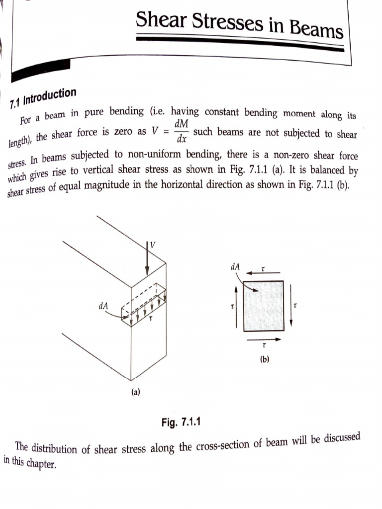 Shear Stresses in Beams | PDF
