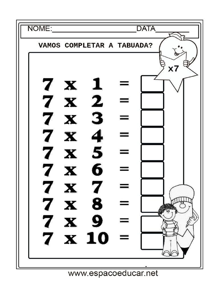 Tabuada Do 7 | PDF
