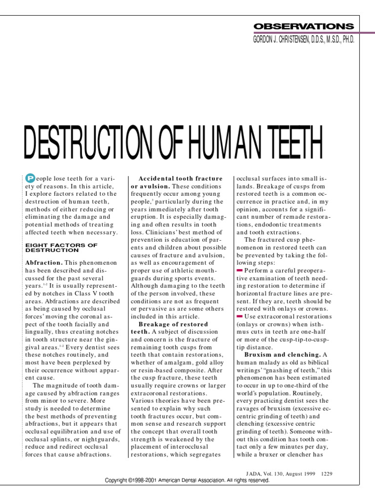 Christensen 1999 | PDF | Human Tooth | Periodontology