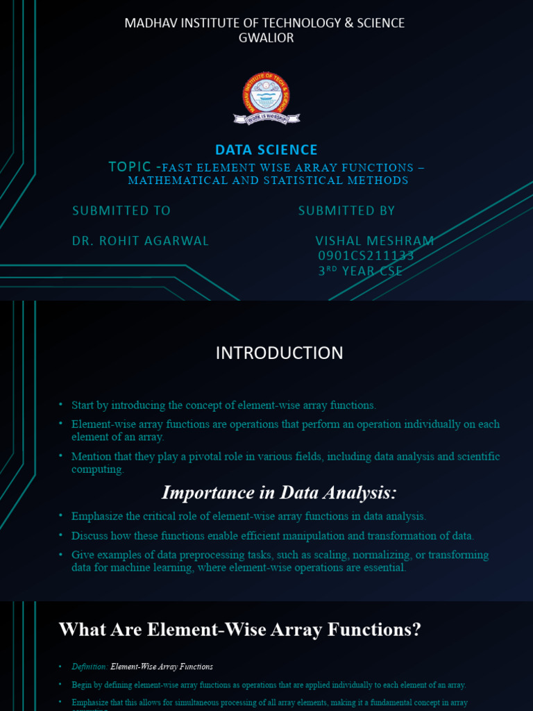Fast Array Functions in Data Science | PDF | Function (Mathematics) | Exponentiation