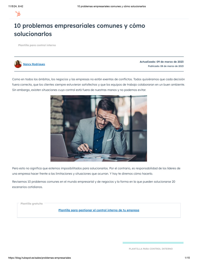 10 problemas empresariales comunes y cómo solucionarlos | PDF ...