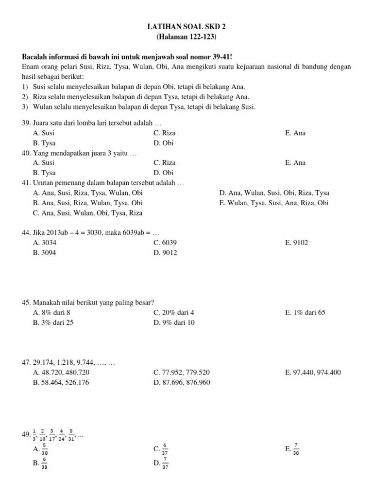 Latihan Soal SKD 2 | PDF