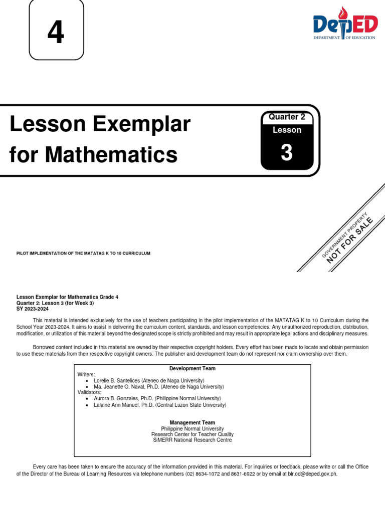 LE Q2 Mathematics4 Week-3 v.2 | PDF | Division (Mathematics) | Learning
