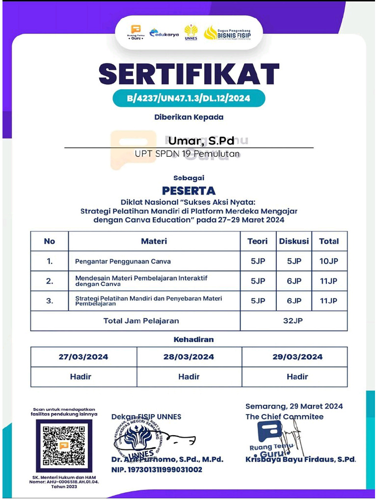 Sertifikat Umar | PDF